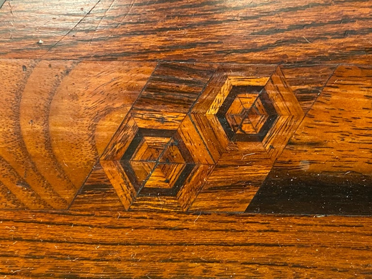 Japanese Lacquer and Geometric Meiji Period Inlaid Tray For Sale at 1stDibs