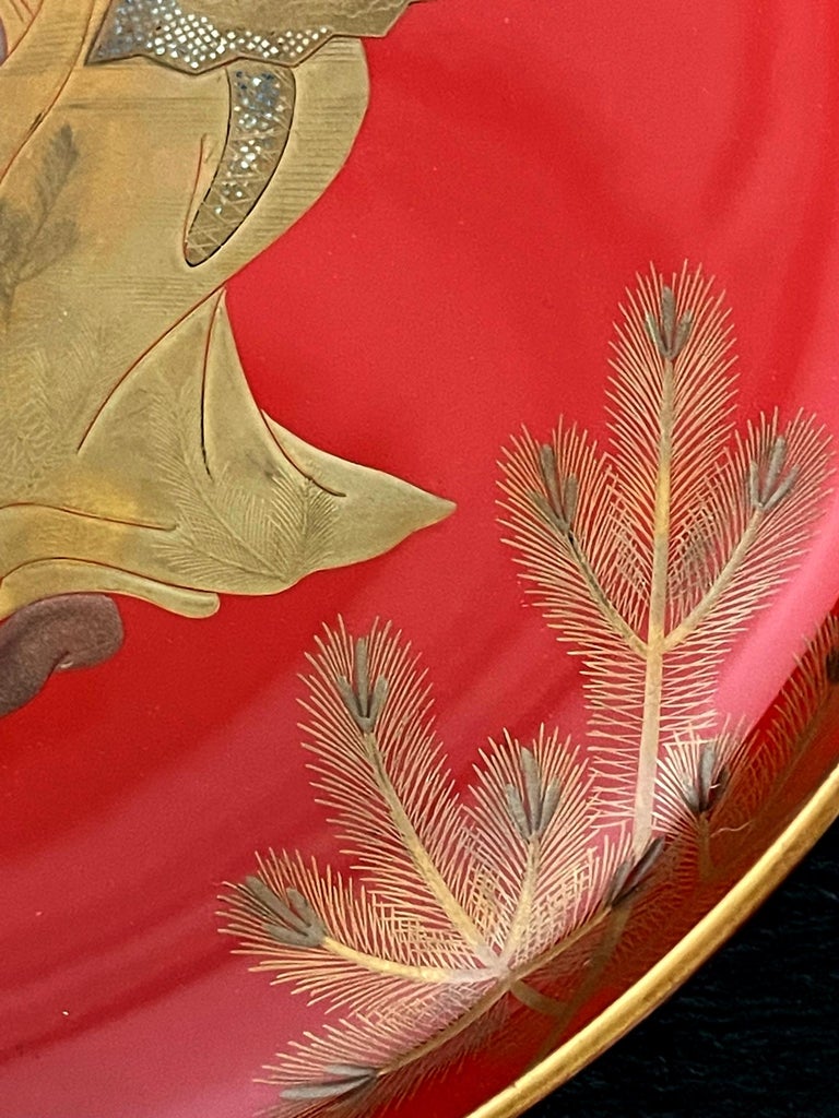Japanese Lacquer Maki-e Plate of Masked Dancer For Sale at 1stDibs