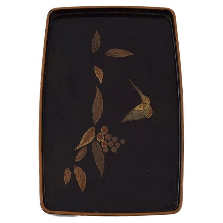 Japanese Lacquer Tray in Exotic Wood, Early 20th C at 1stDibs
