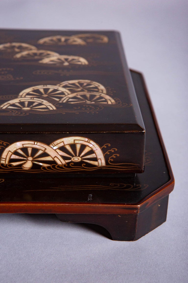 18th Century Japanese Lacquer Writing Box and Tray Set For Sale at 1stDibs