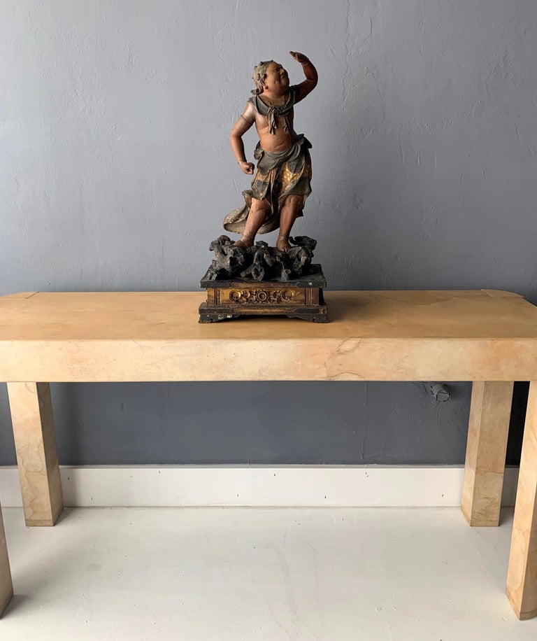 Japanese Lacquered and Gilt Wood Buddhism Statue from Edo Period For ...