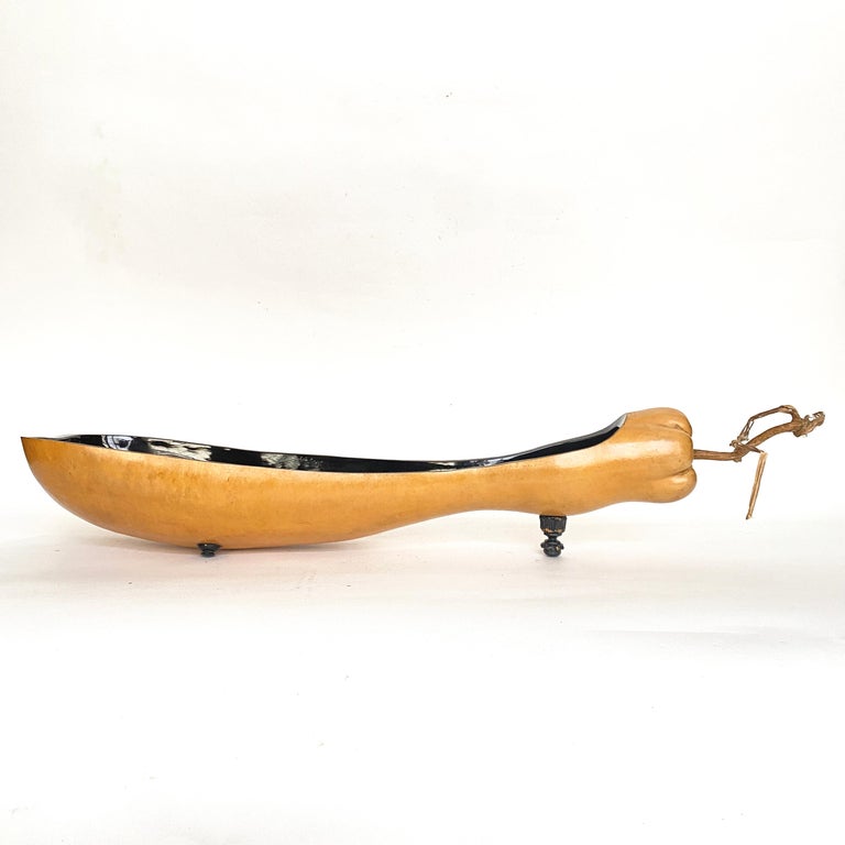 Japanese Lacquered Gourd Ikebana Vessel, with Storage Box, Mid-20th ...
