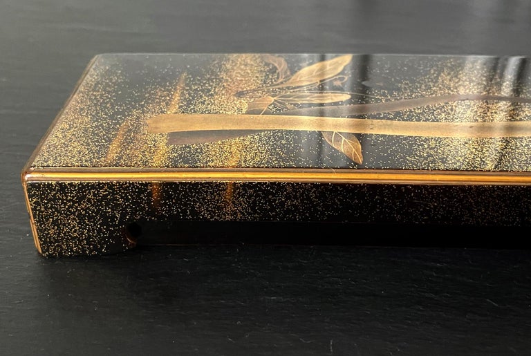 Japanese Lacquered Maki-e Poem Box Meiji Period For Sale at 1stDibs