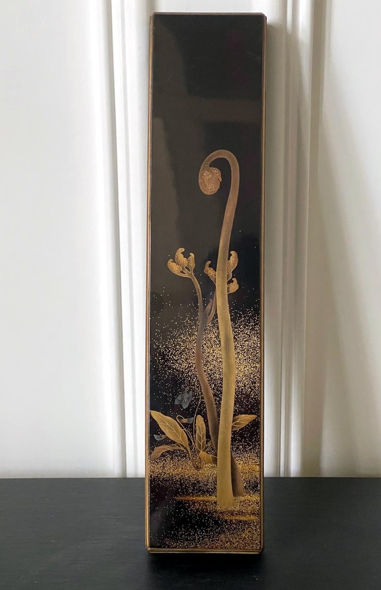 Japanese Lacquered Maki-e Poem Box Meiji Period For Sale at 1stDibs