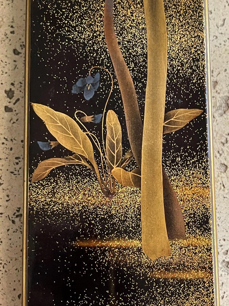 Japanese Lacquered Maki-e Poem Box Meiji Period For Sale at 1stDibs