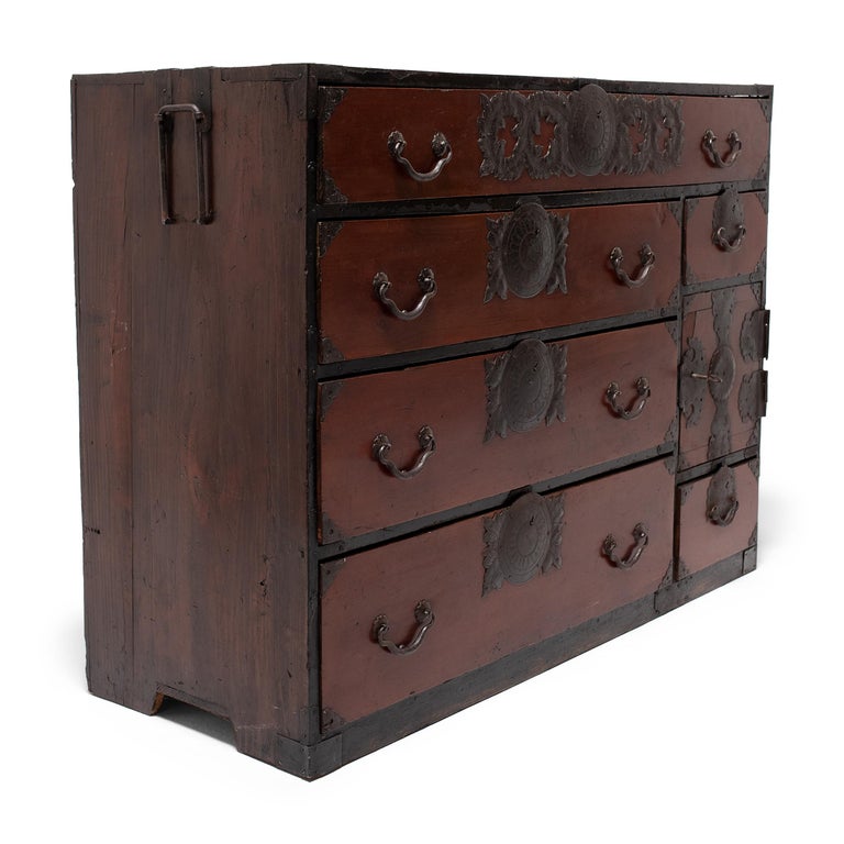 Japanese Lacquered Sendai Tansu Chest, c. 1900 at 1stDibs