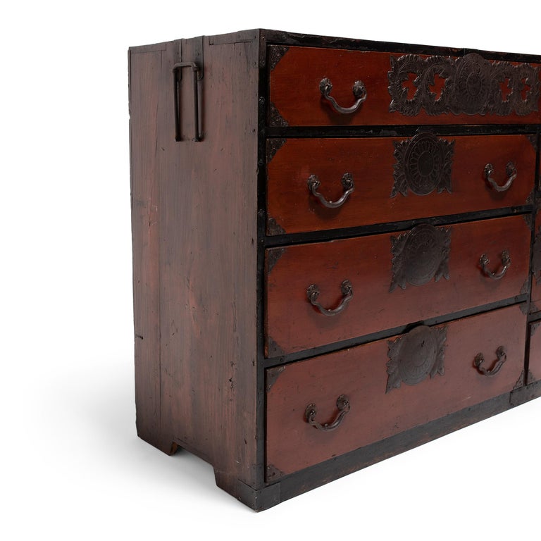 Japanese Lacquered Sendai Tansu Chest, c. 1900 at 1stDibs