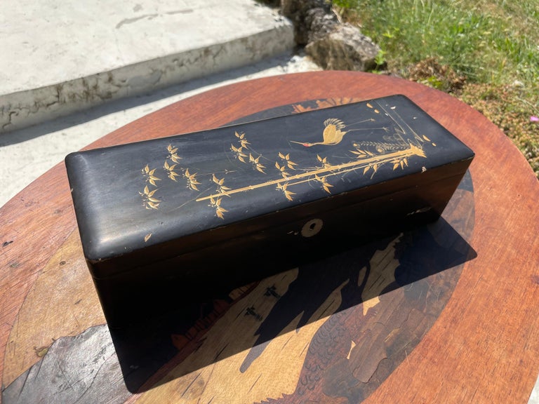 Japanese Laquered Box with Hinged Lid and Lock, Japan, 19th Century ...