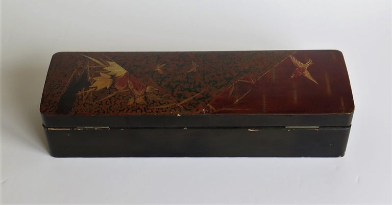 Japanese Laquered Box with Hinged Lid and Lock, Taisho Period Circa ...