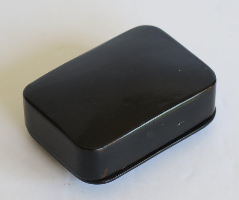 Japanese Laquered Box with Hinged Lid hand painted, 19th Century Meiji ...