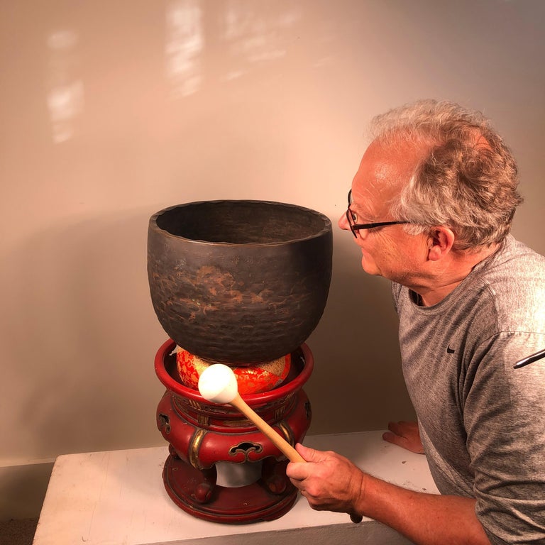 Japanese Large Bronze Antique Meditation Bell, Soothing Reverberating ...