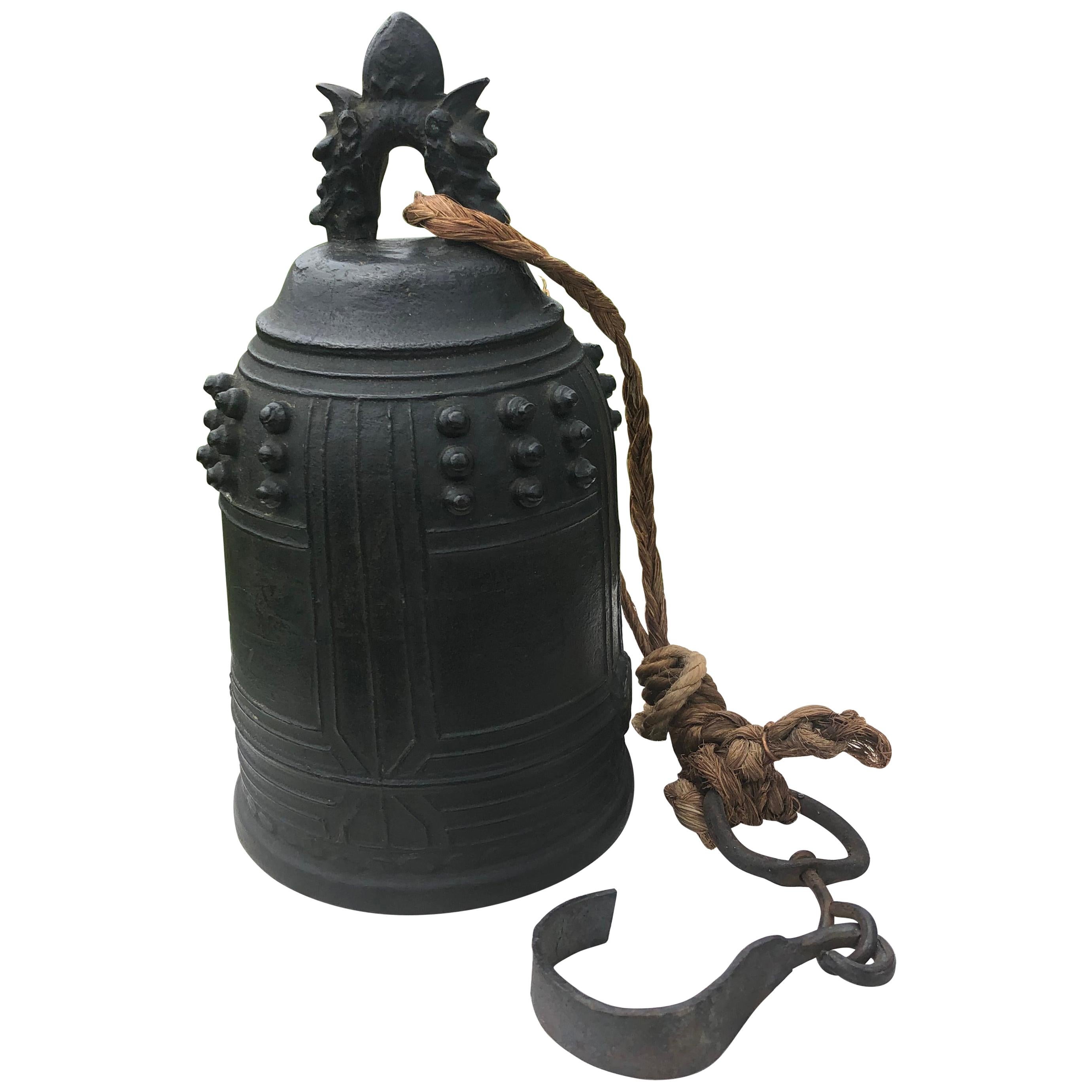 Japanese Large Hand Cast Bronze Garden Bell, Pleasing Ring at 1stDibs ...