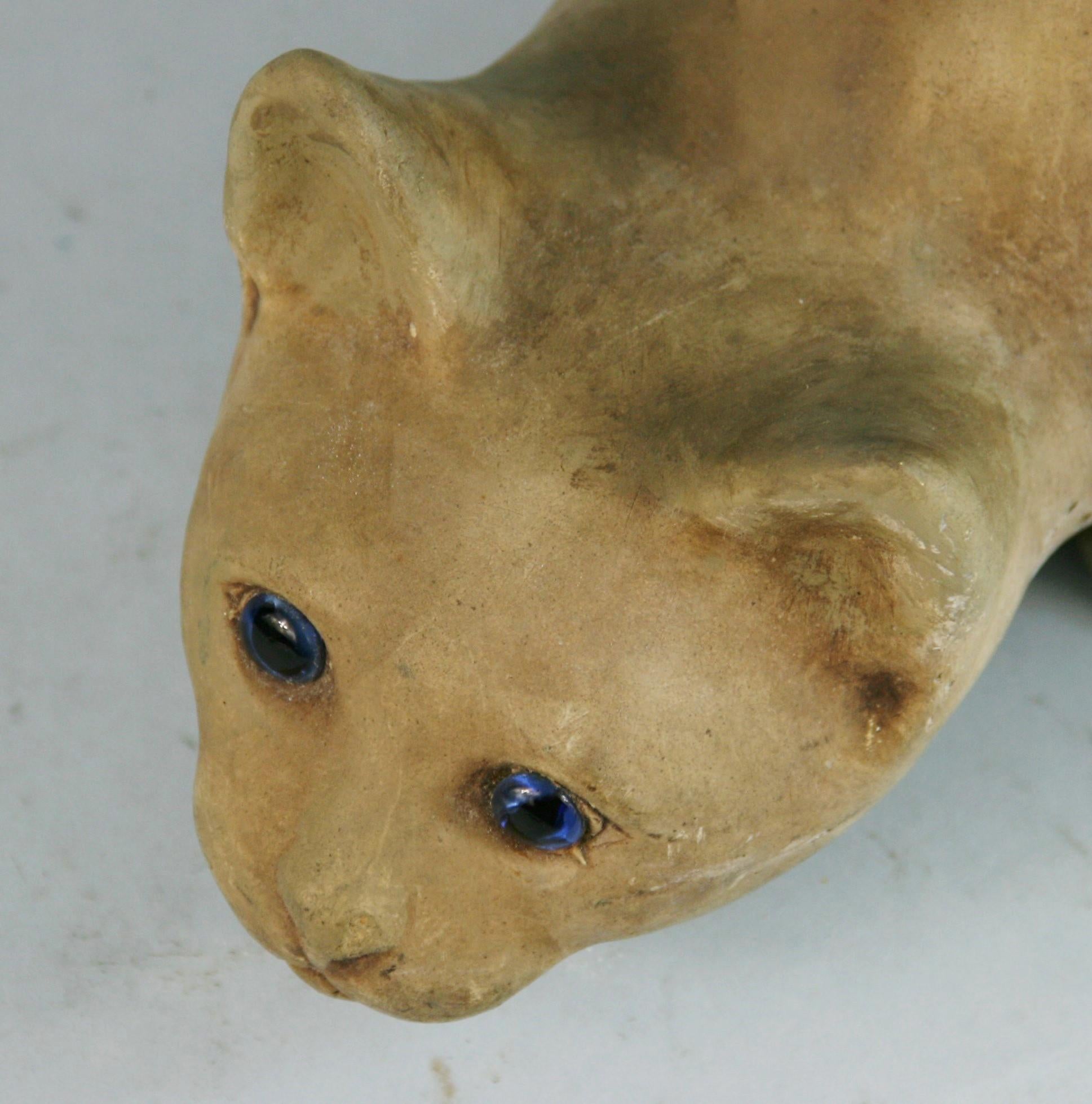 Japanese Large Stone Cat with Blue Glass Eyes For Sale at 1stDibs ...