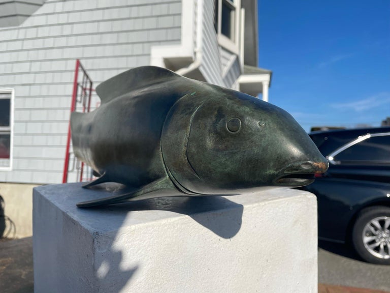 Japanese Massive Bronze Calming Trophy Koi Fish, Signed Ota Ryohei at ...