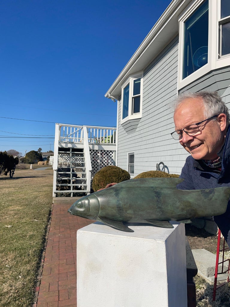 Japanese Massive Bronze Calming Trophy Koi Fish, Signed Ota Ryohei at ...