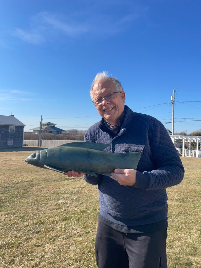 Japanese Massive Bronze Calming Trophy Koi Fish, Signed Ota Ryohei at ...