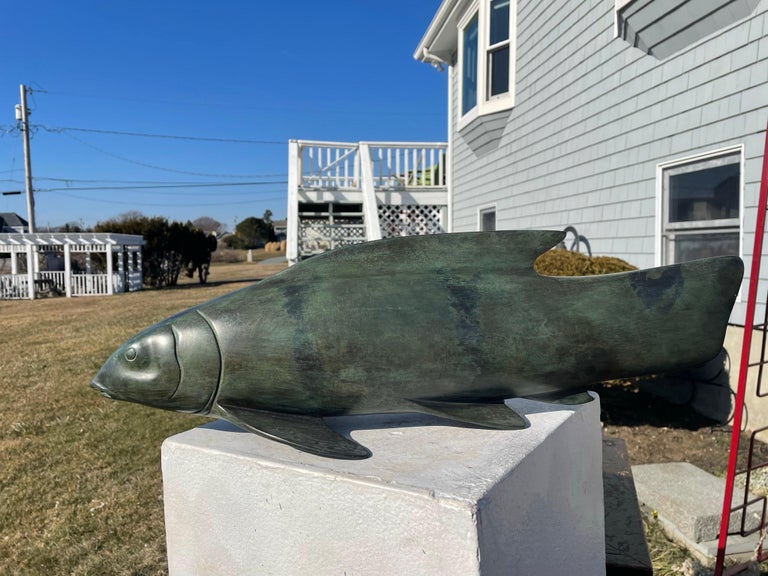 Japanese Massive Bronze Calming Trophy Koi Fish, Signed Ota Ryohei at ...