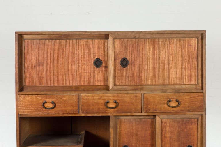 Japanese Meiji 19th Century Cha Tansu Kiri Wood Tea Cabinet with Doors ...