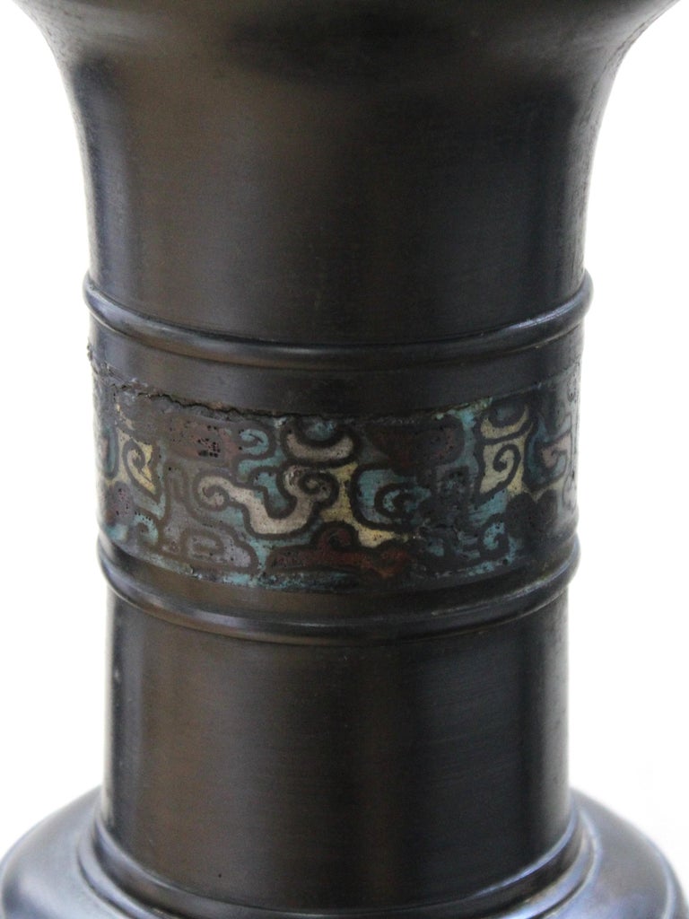 Japanese Meiji Champlevé Enamel Bronze Planter Stand For Sale at ...