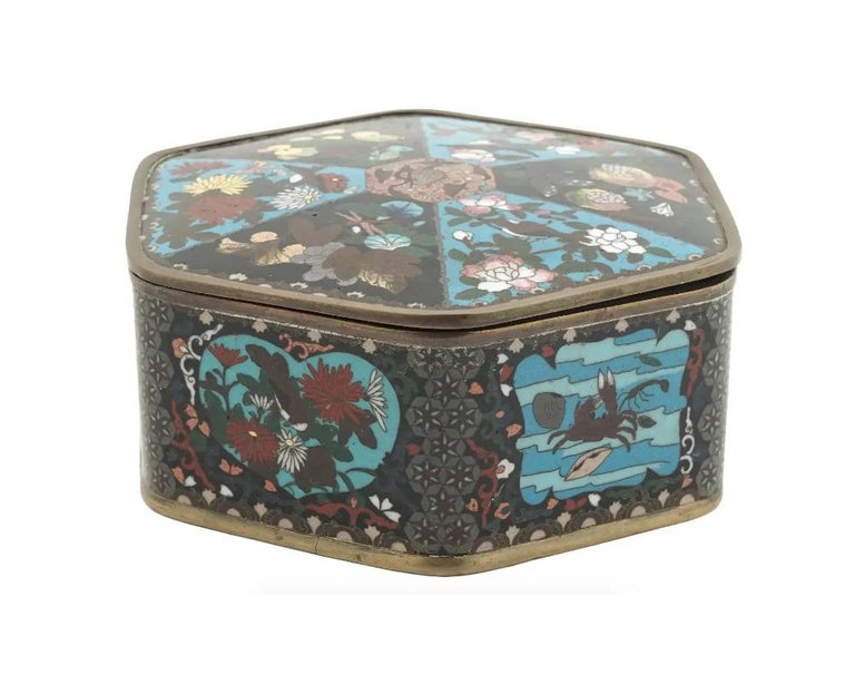 Japanese Meiji Era Cloisonne Enamel Trinket Box For Sale at 1stDibs