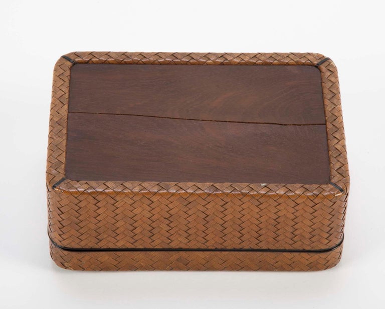 Japanese Meiji Period Box of Woven Cane, Lacquer, Silver and Copper at ...