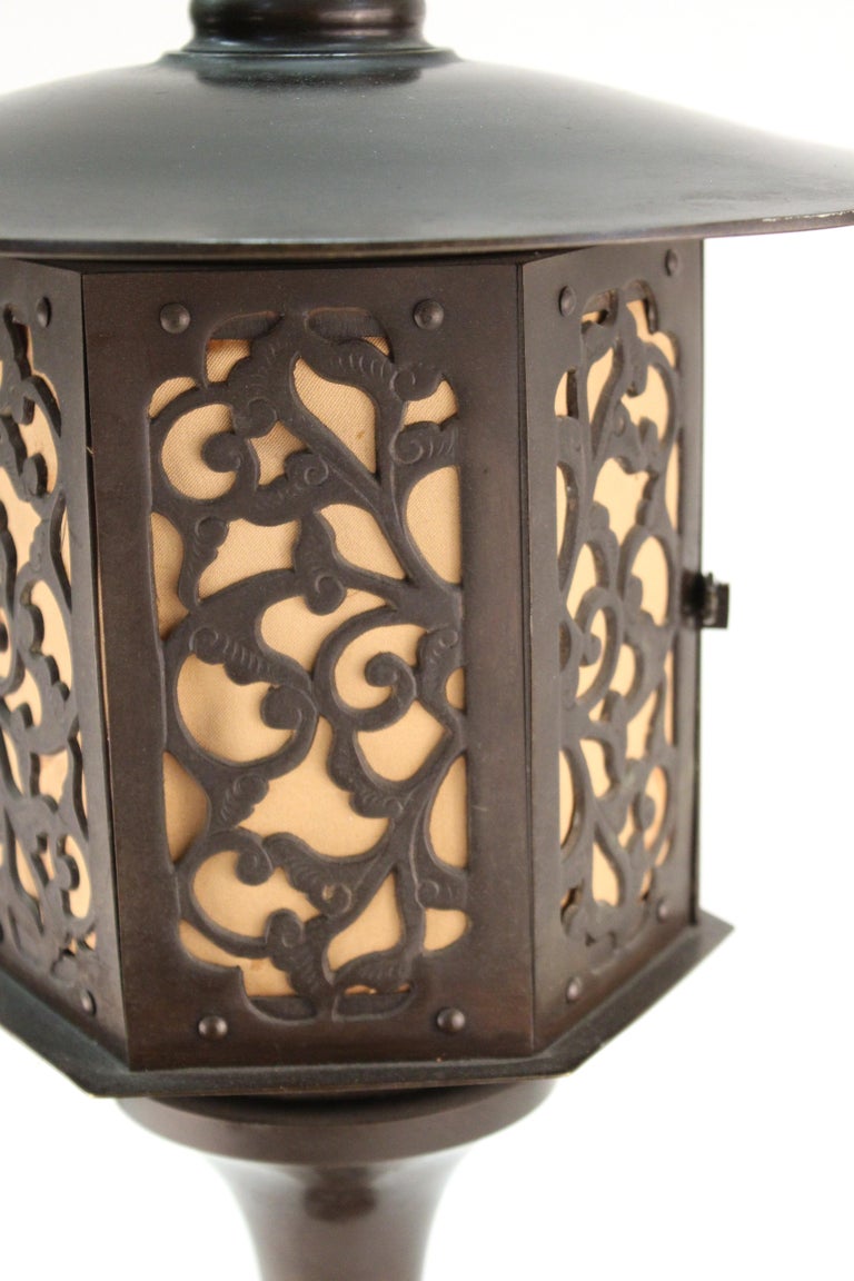 Japanese Meiji Period Bronze Lantern Table Lamp at 1stDibs