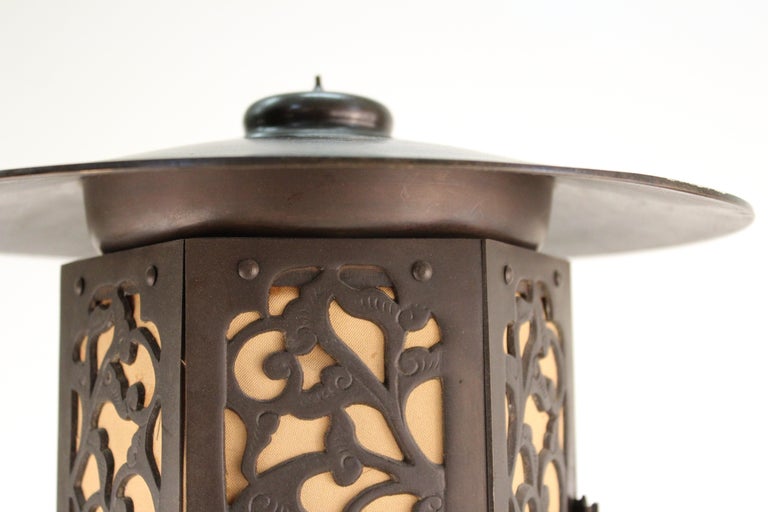 Japanese Meiji Period Bronze Lantern Table Lamp at 1stDibs