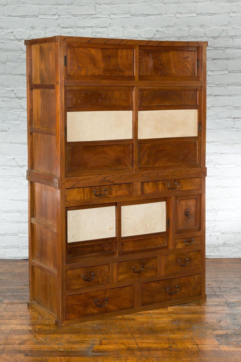 Japanese Meiji Period Kanto Style Kiri Wood Kitchen Cabinet with ...