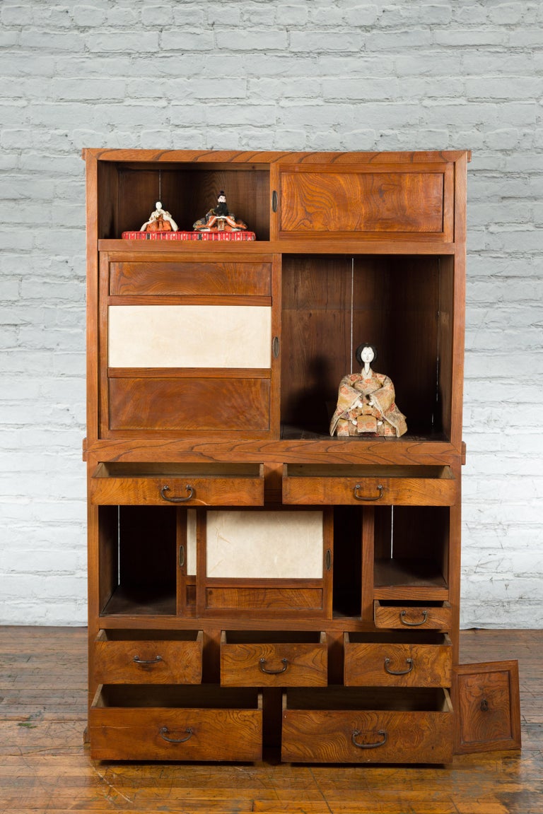 Japanese Meiji Period Kanto Style Kiri Wood Kitchen Cabinet with ...