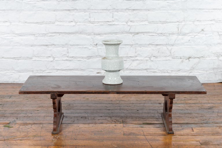 Japanese Meiji Period Low Table with Recessed Legs and Open Carved ...