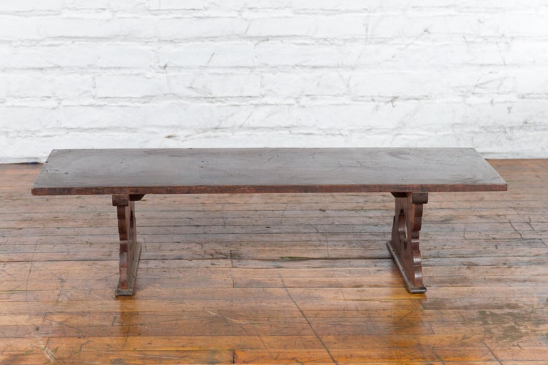 Japanese Meiji Period Low Table with Recessed Legs and Open Carved ...