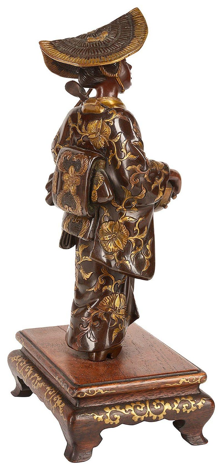 Japanese Meiji Period, Miyao Bronze Statue of a Musician For Sale at ...