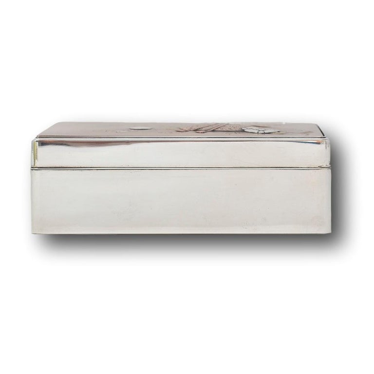 Japanese Meiji Period Silver Box Signed Masayuki For Sale at 1stDibs