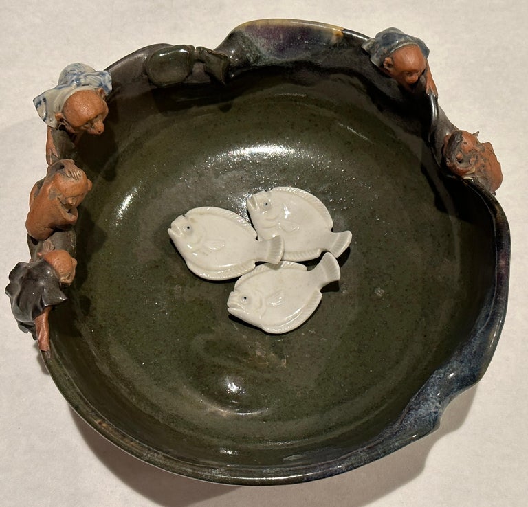 Japanese Meiji Sumida Gawa Bowl With Monkeys For Sale at 1stDibs