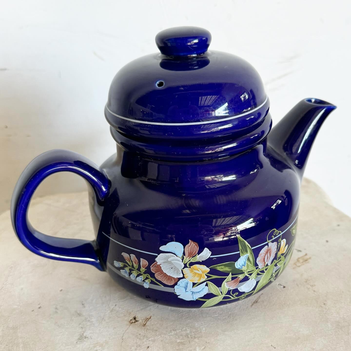 Japanese Mikasa Rondo Blue Teapot For Sale at 1stDibs