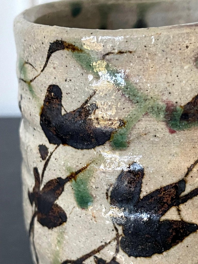 Japanese Mino Ware Oribe Type Chawan Tea Bowl For Sale at 1stDibs