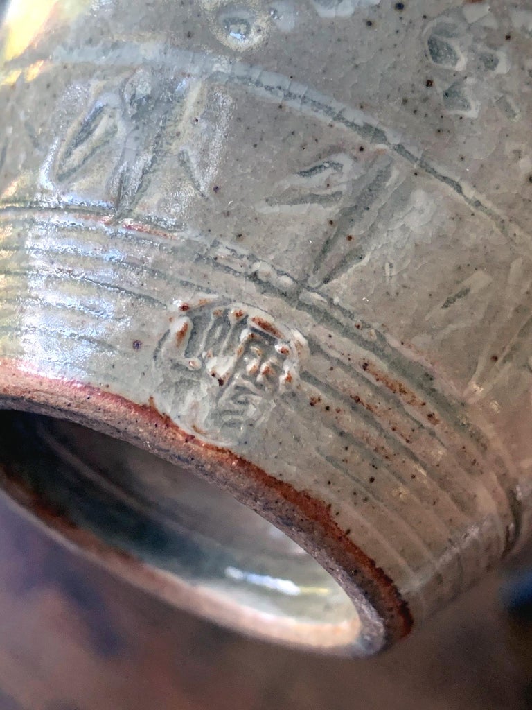 Japanese Mishima Ceramic Vase Meiji Period For Sale at 1stDibs