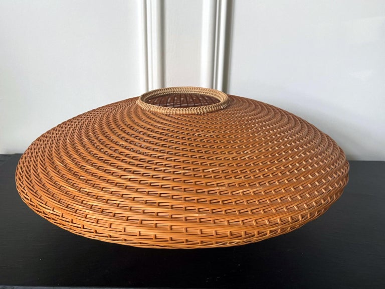 Japanese Modern Bamboo Sculptural Basket Nakatomi Hajime For Sale at ...