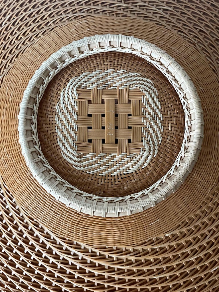 Japanese Modern Bamboo Sculptural Basket Nakatomi Hajime For Sale at ...