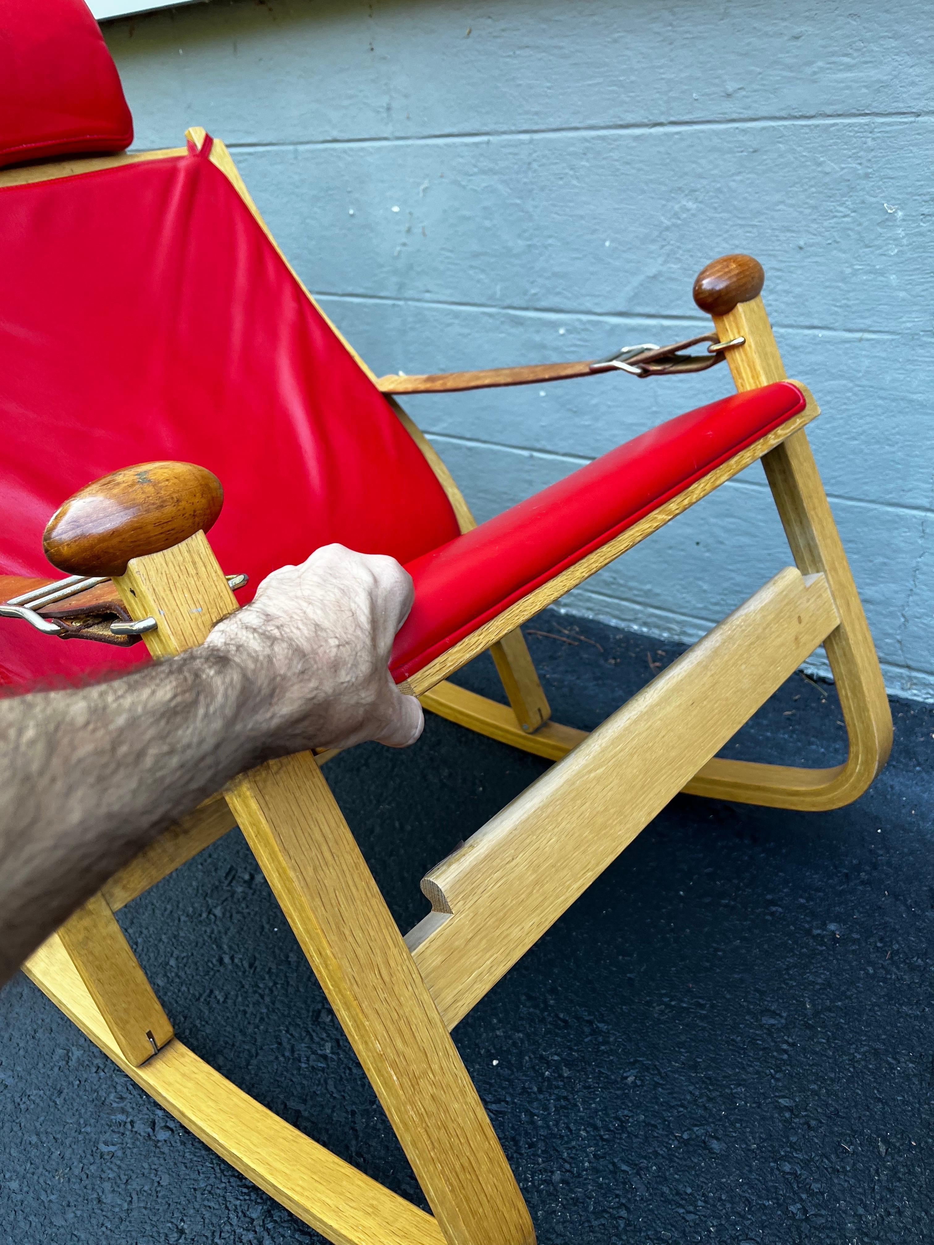 Japanese Modern Bentwood Lounge/ Rocking Chair and Ottoman at 1stDibs