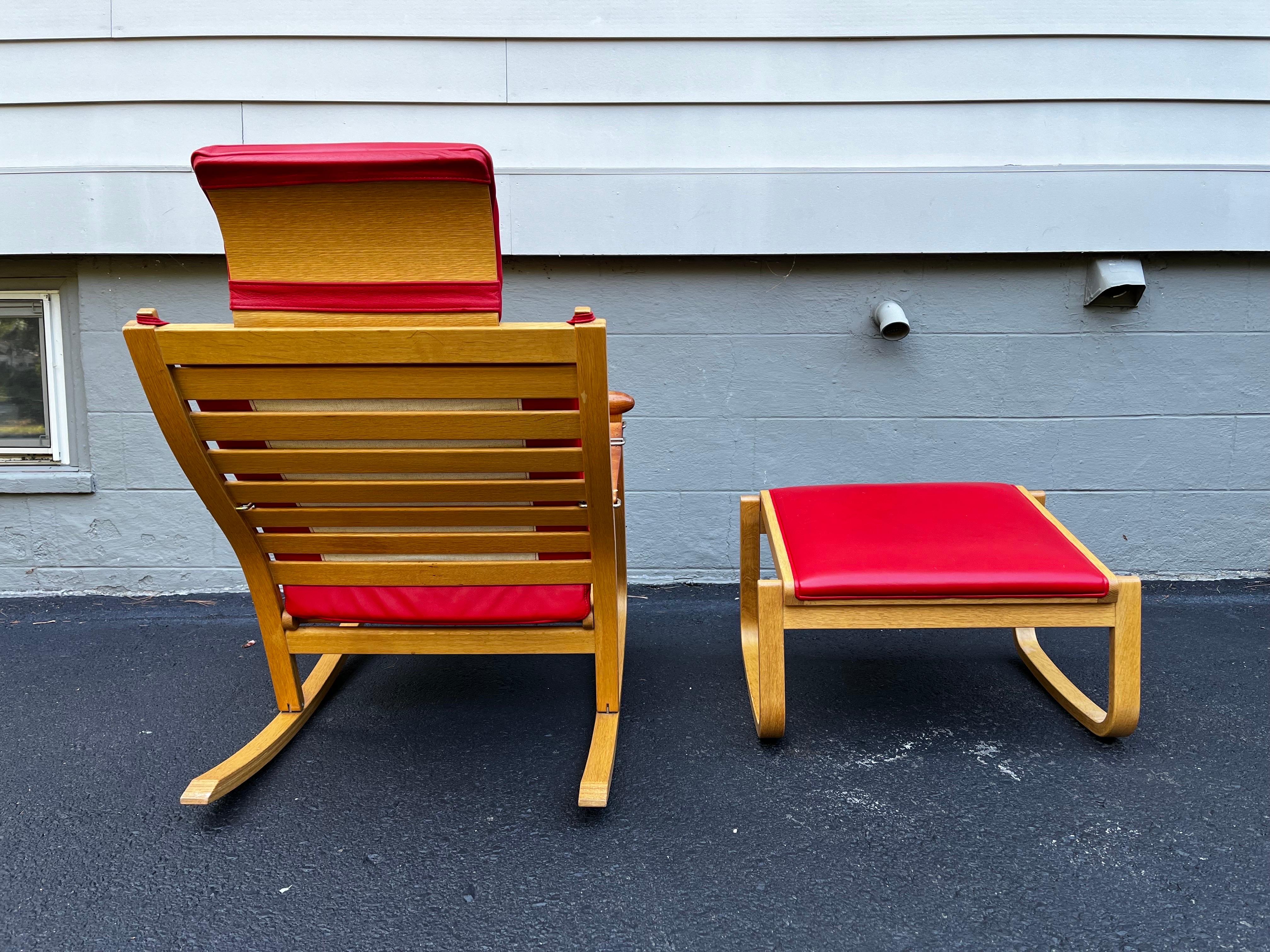 Japanese Modern Bentwood Lounge/ Rocking Chair and Ottoman at 1stDibs