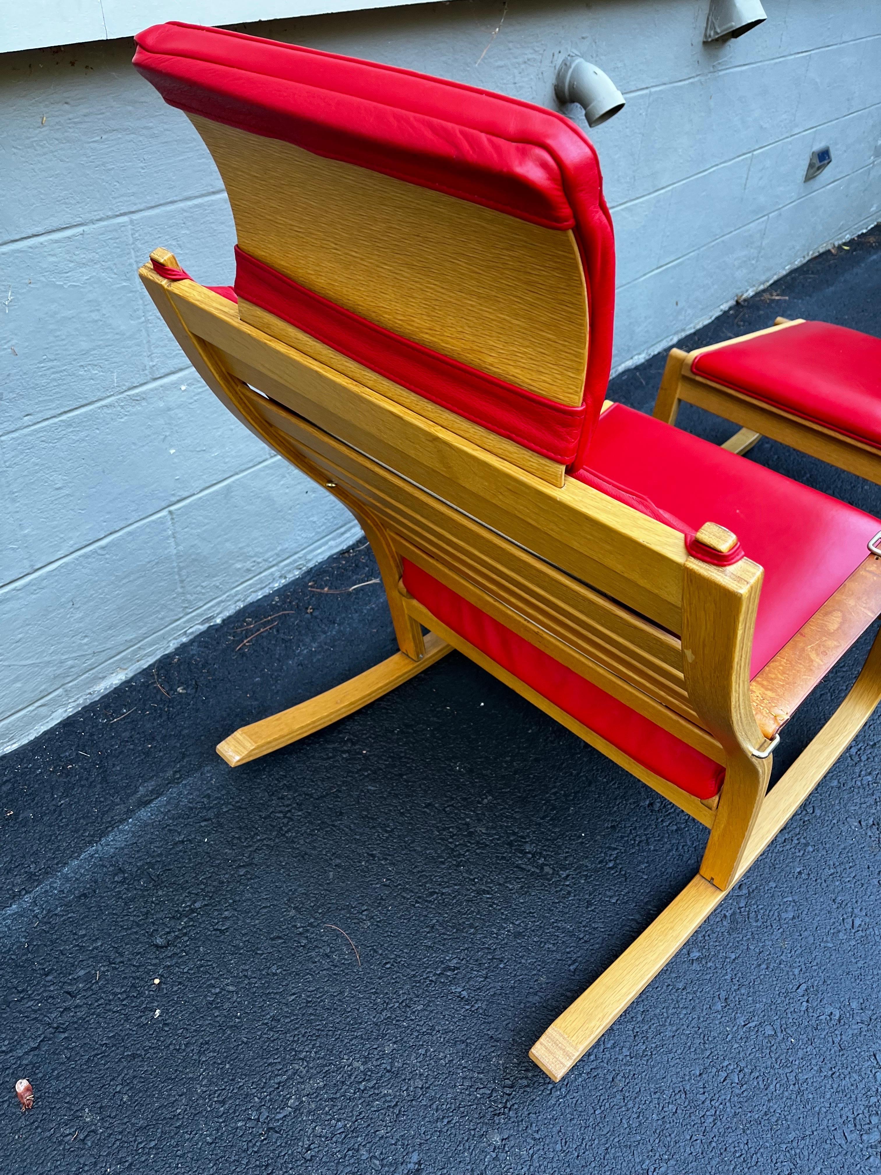 Japanese Modern Bentwood Lounge/ Rocking Chair and Ottoman at 1stDibs