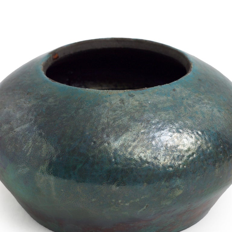 Japanese Modern LAAB Body Bowls Raku Ceramic Green Red Black Metal For ...