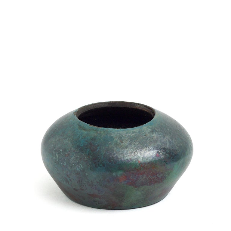 Japanese Modern LAAB Body Bowls Raku Ceramic Green Red Black Metal For ...