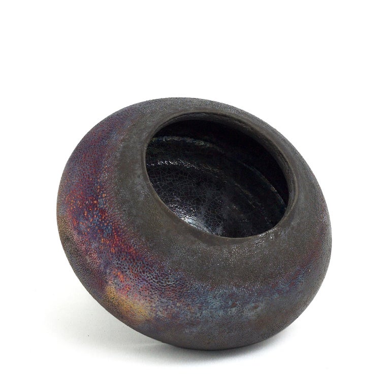 Japanese Modern LAAB Body Bowls Raku Ceramic Green Red Black Metal For ...