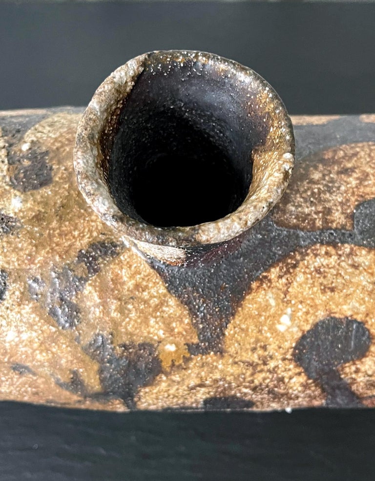 Japanese Modern Mingei Ceramic Vase with Inlay by Takauchi Shugo For ...