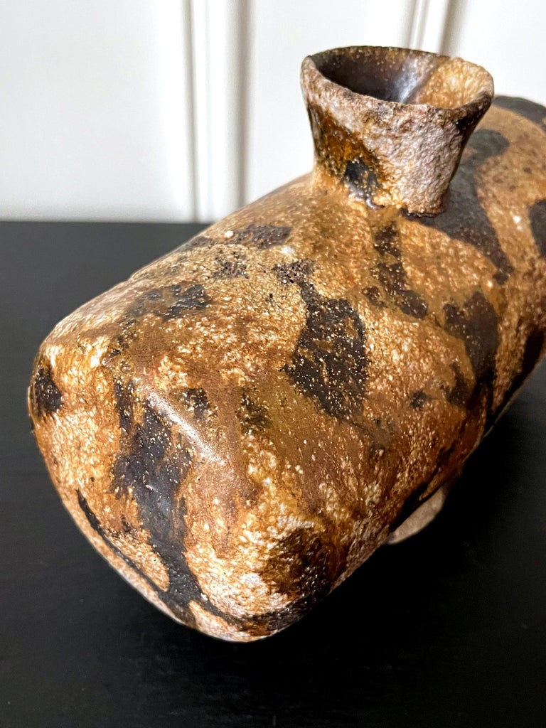 Japanese Modern Mingei Ceramic Vase with Inlay by Takauchi Shugo For ...