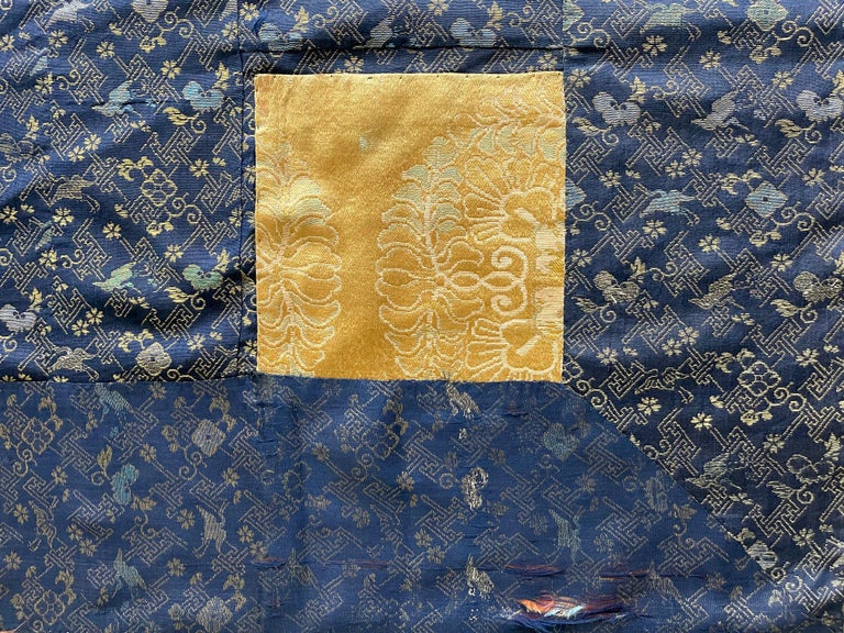 Japanese Monastery Robe Patchwork Kesa with Scription Edo Period For ...