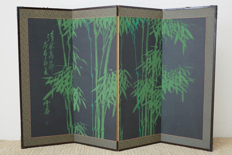 Japanese Monochromatic Four-Panel Bamboo Screen at 1stDibs