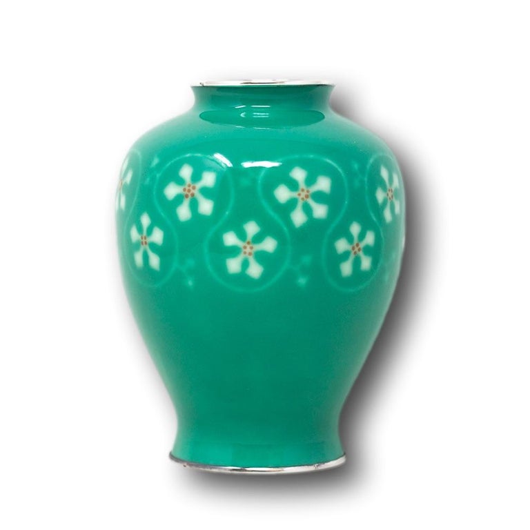 Japanese Musen Wireless Cloisonne Enamel Vase Signed Ando Company For ...